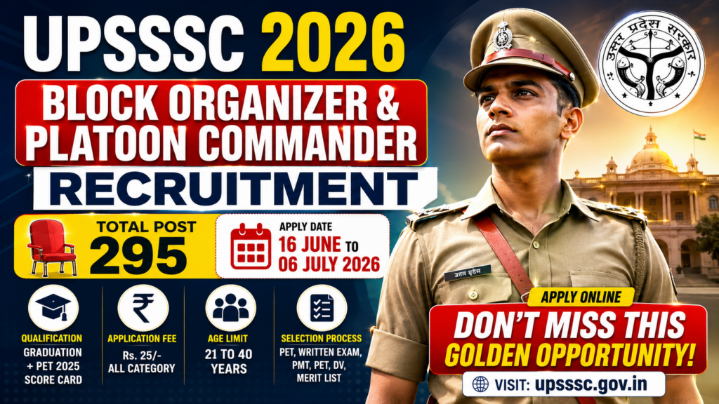 UPSSSC Block Organizer & Platoon Commander Recruitment 2026 ...